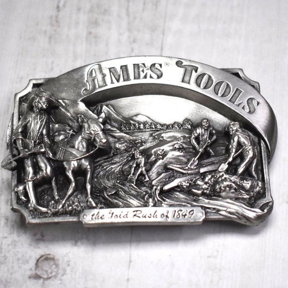 Siskiyou | Accessories | Vintage 985 Ames Tools Belt Buckle Gold Rush ...